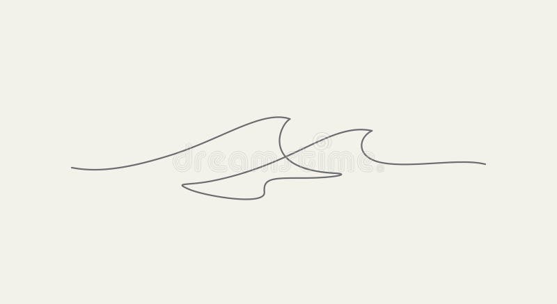 Sea Wave Water One Line Minimalist Style Thin Line Vector Stock Vector ...