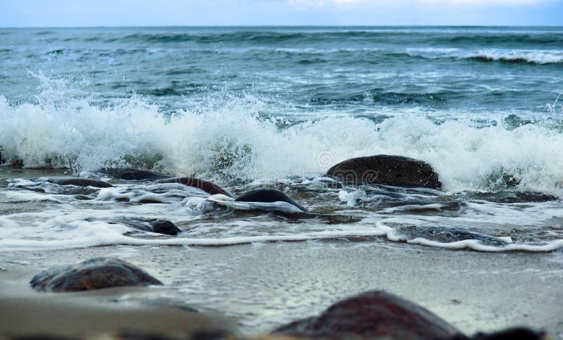 Sea Wave Waves Beat on the Rocks Stock Photo - Image of colorful ...