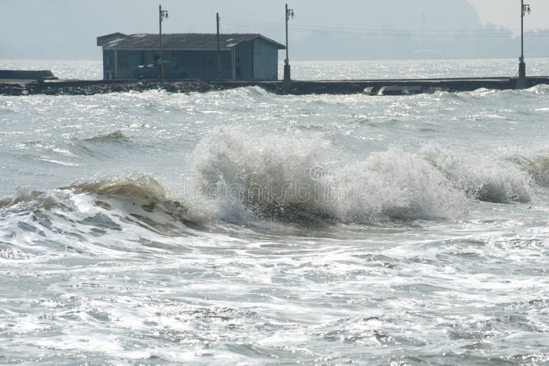 Sea wave on a windy day. stock image. Image of thailand - 36930183