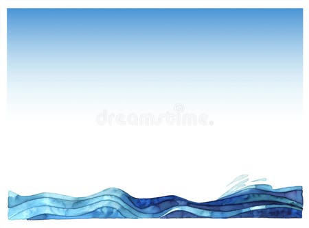Blue Sea Waves. Abstract Background with Bright Sea Waves and Gradient ...