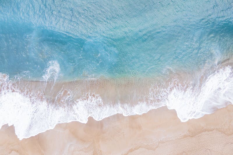 A Sea Waves and Beach Aerial View, Natural Background. Stock Image ...