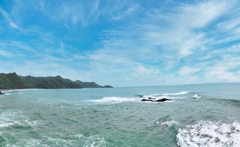 Sea Waves with Beautiful Blue Sky Stock Image - Image of cliff, beach ...