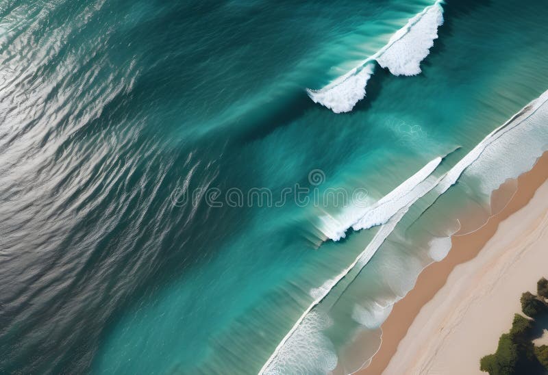 Sea Waves Breaking on Sand Beach Stock Illustration - Illustration of ...