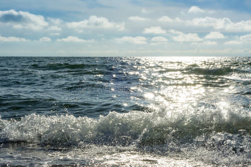 Sea Waves, Cloudy Weather, Baltic Sea, Clouds in the Sky Stock Image ...