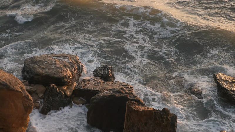 Sea Waves Crash on the Rocks of the Coast Creating an Explosion of ...