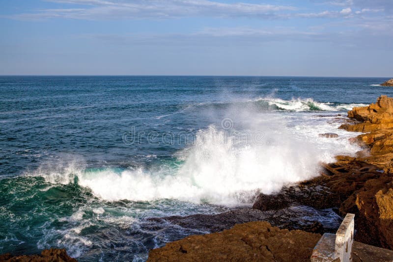 Sea Waves Crashing Against the Rocks . Stock Photo - Image of crash ...