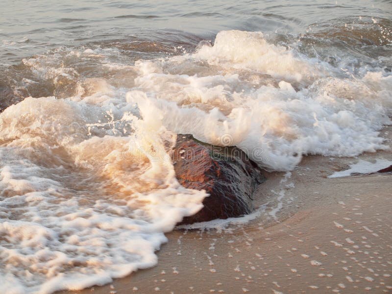 Sea Waves Crashing Against the Rocks Stock Photo - Image of splash ...