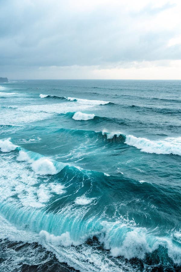 Sea with waves details stock illustration. Illustration of scenic ...