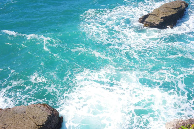 Sea Waves Greets the Rocks at the Beach Stock Photo - Image of ...