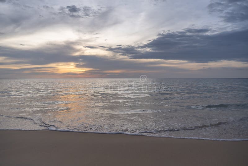 Sea Waves on Grey Sunset Background Stock Image - Image of cloud ...