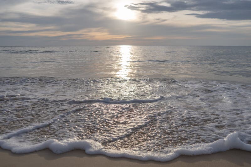 Sea Waves on Grey Sunset Background Stock Photo - Image of horizon ...