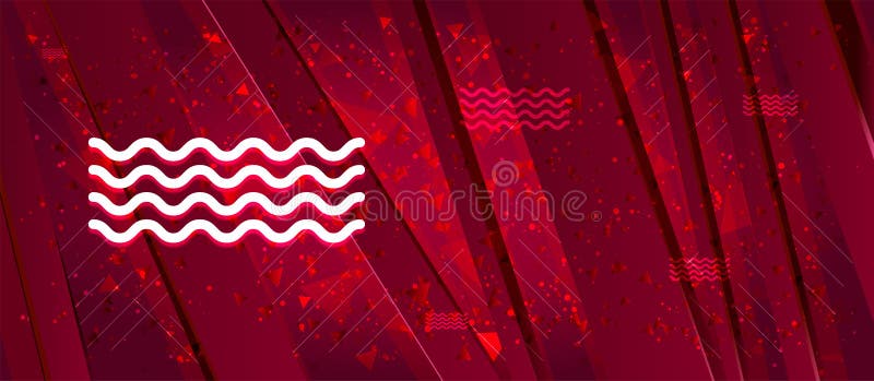 Sea Waves Icon Abstract Design Bright Red Banner Background Stock ...