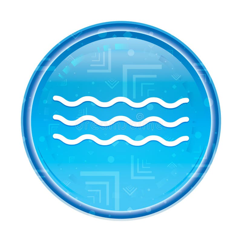 Sea Waves Icon Floral Blue Round Button Stock Illustration ...