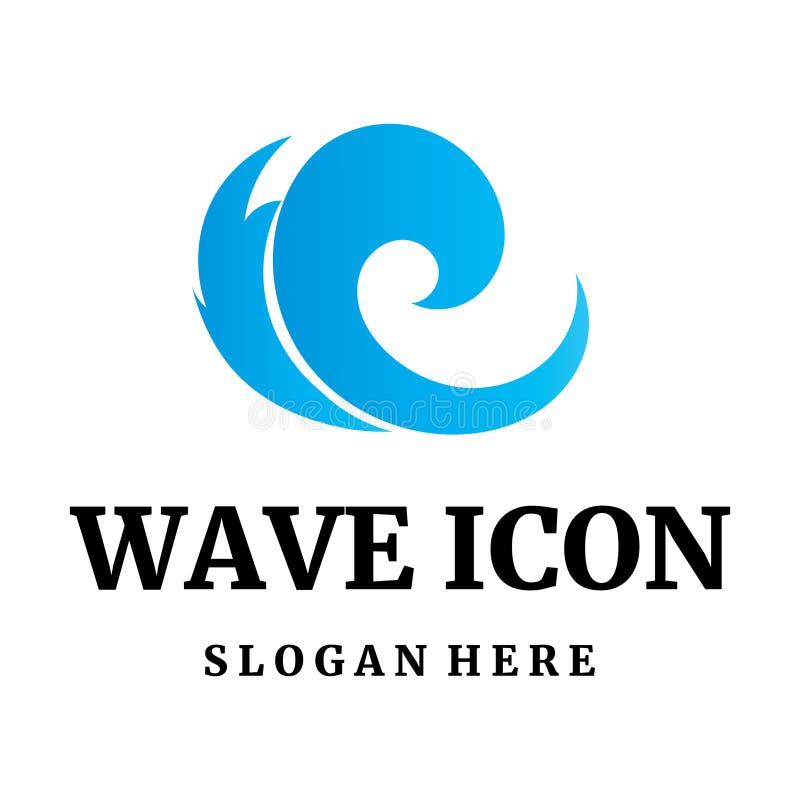Sea waves icon logo design stock vector. Illustration of icon - 280813504