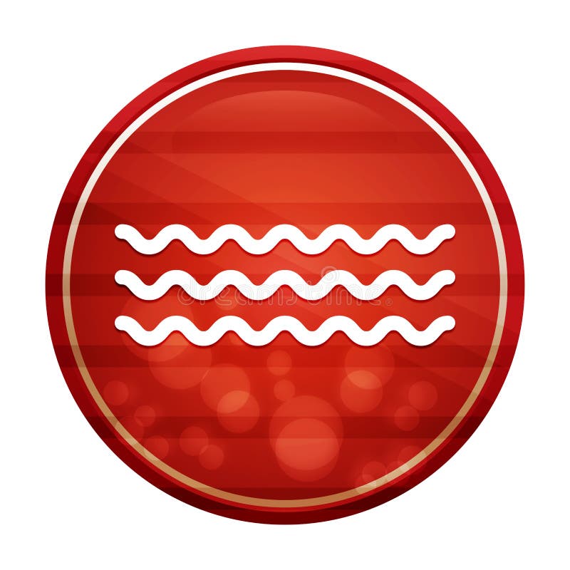 Sea Waves Icon Realistic Diagonal Motion Red Round Button Illustration ...