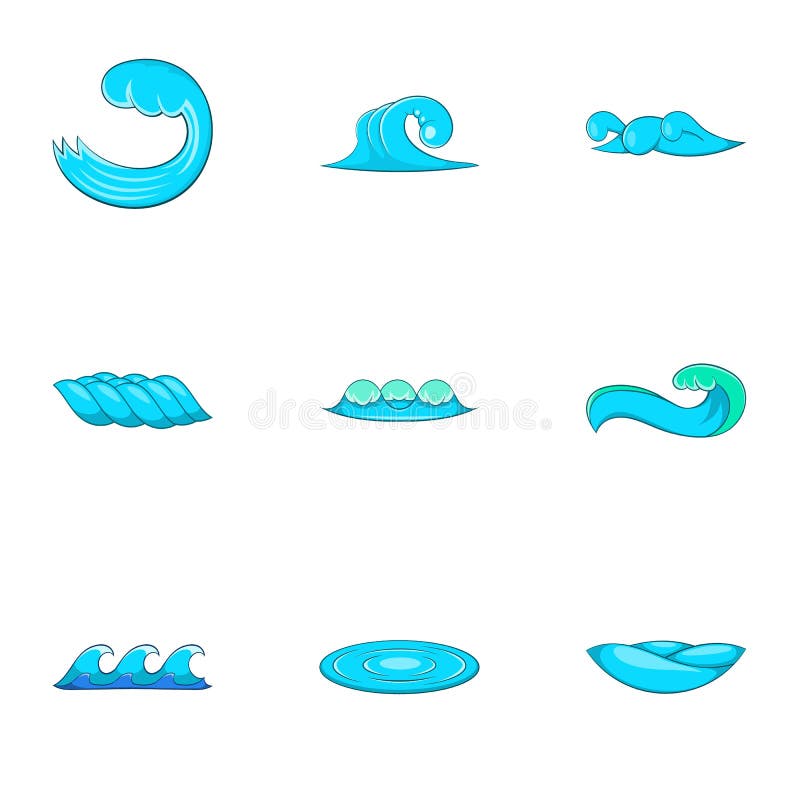 Small Waves Icon, Cartoon Style Stock Vector - Illustration of drawing ...