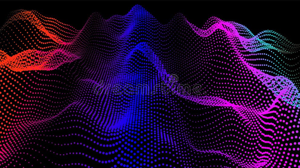 Sea Waves from Node. Hud Data Dots Flow. Research Points Stream. Big ...
