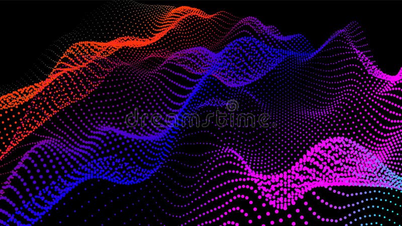 Sea Waves from Node. Hud Data Dots Flow. Research Points Stream. Big ...