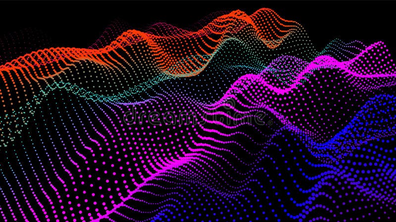 Sea Waves from Node. Hud Data Dots Flow. Research Points Stream. Big ...