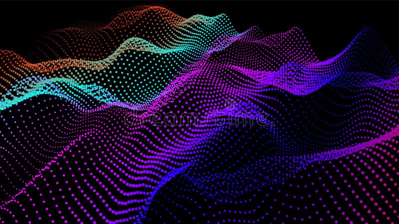 Sea Waves from Node. Hud Data Dots Flow. Research Points Stream. Big ...