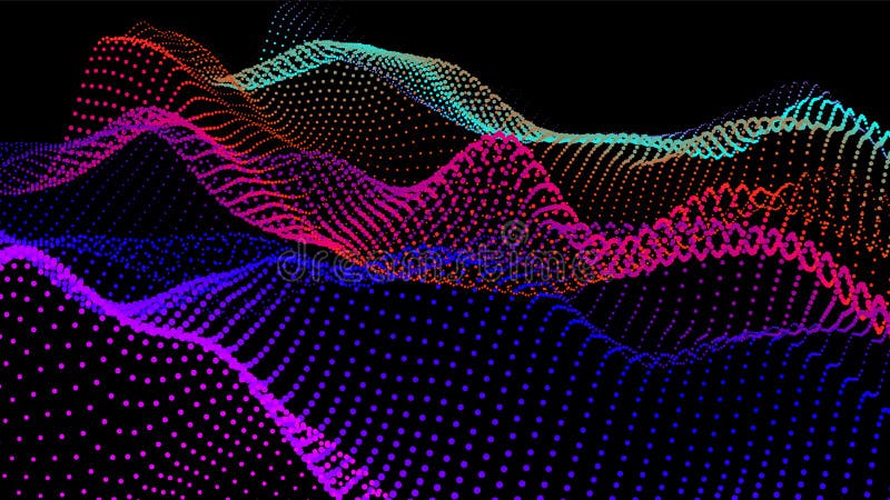 Sea Waves from Node. Hud Data Dots Flow. Research Points Stream. Big ...