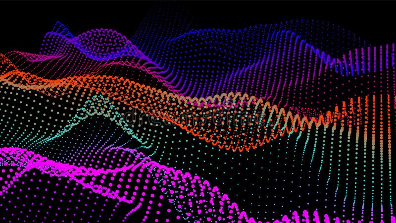Sea Waves from Node. Hud Data Dots Flow. Research Points Stream. Big ...