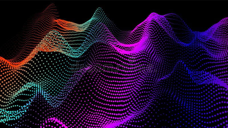 Sea Waves from Node. Hud Data Dots Flow. Research Points Stream. Big ...