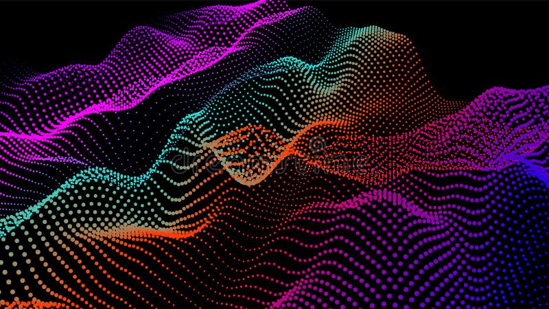 Sea Waves from Node. Hud Data Dots Flow. Research Points Stream. Big ...