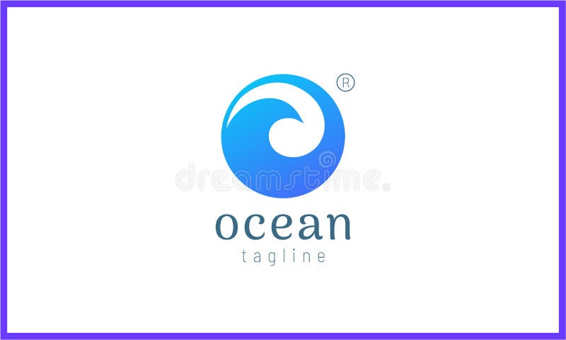 Sea Waves in a Perfect Circle. Simple and Modern Design Stock Vector ...