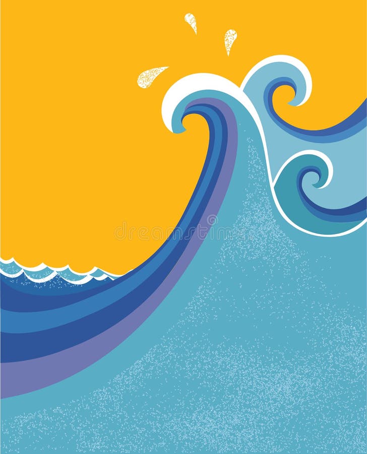 Sea waves poster. Vector stock vector. Illustration of abstract - 22896848