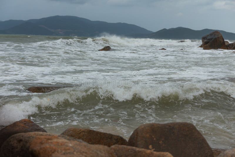 Sea Waves Roll Over the Rocks Stock Image - Image of waves, rocks ...