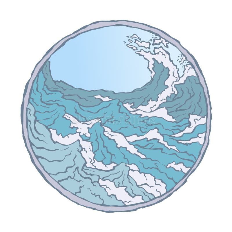 Sea waves round stock illustration. Illustration of nature - 116699570
