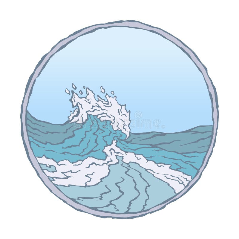 Sea waves round stock illustration. Illustration of curl - 116699589