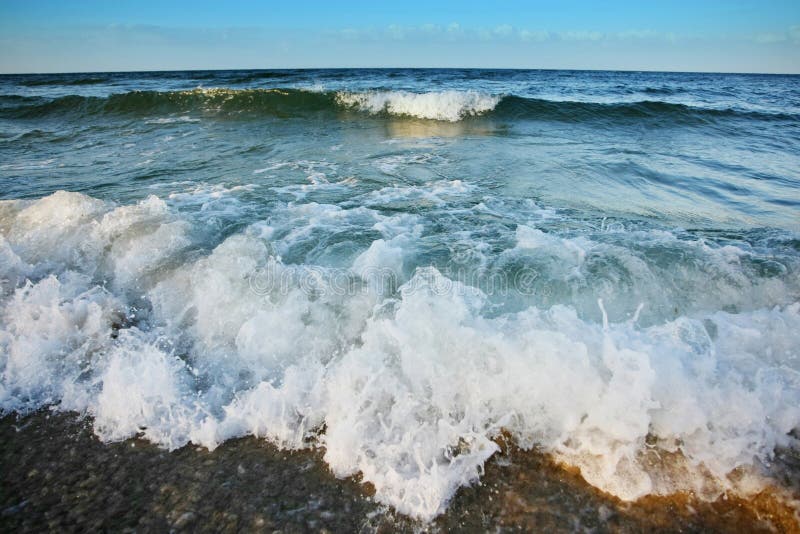 Sea waves on shore stock image. Image of nature, natural - 38707457