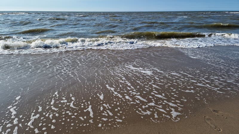 Sea Waves on the Shore of the North Sea. Stock Image - Image of ...