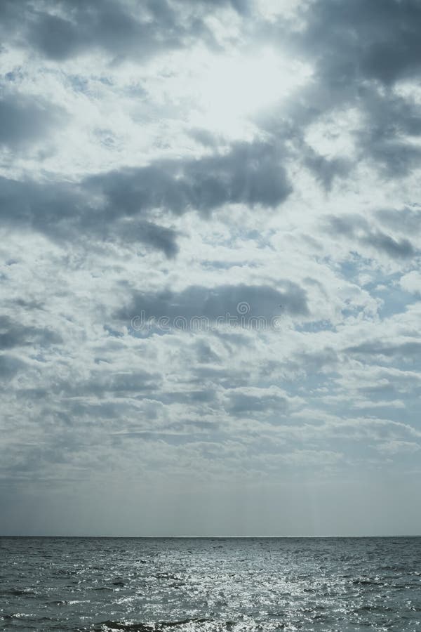 Sea, Sky and Clouds. Seascape on a Cloudy Day Stock Image - Image of ...