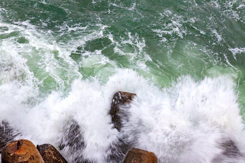 Sea Waves Smashed on Rocks. Stock Photo - Image of coast, close: 260308004