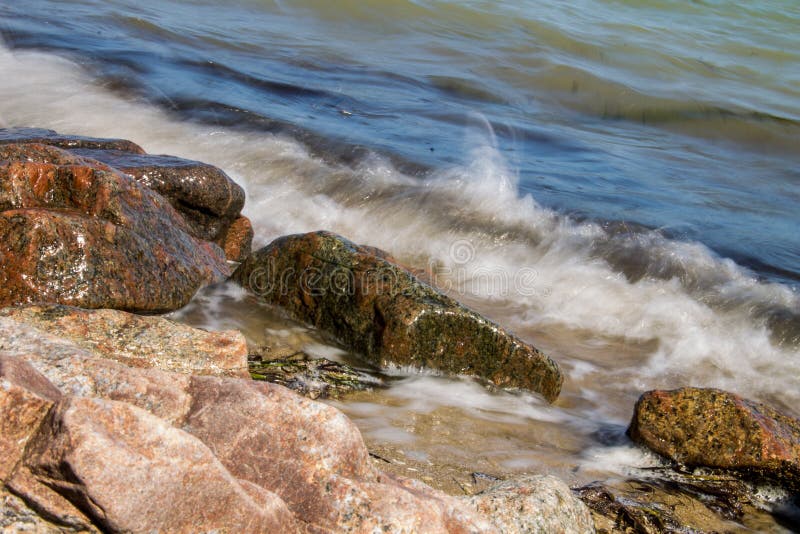 Sea Waves Splashing Over Rocks Stock Image - Image of cliff, outdoor ...