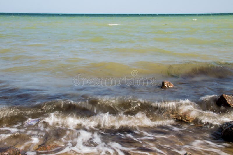 Sea Waves Splashing Over Rocks Stock Photo - Image of beautiful, detail ...