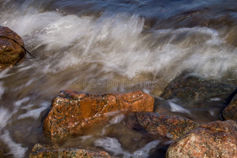 Sea Waves Splashing Over Rocks Stock Photo - Image of seascape ...