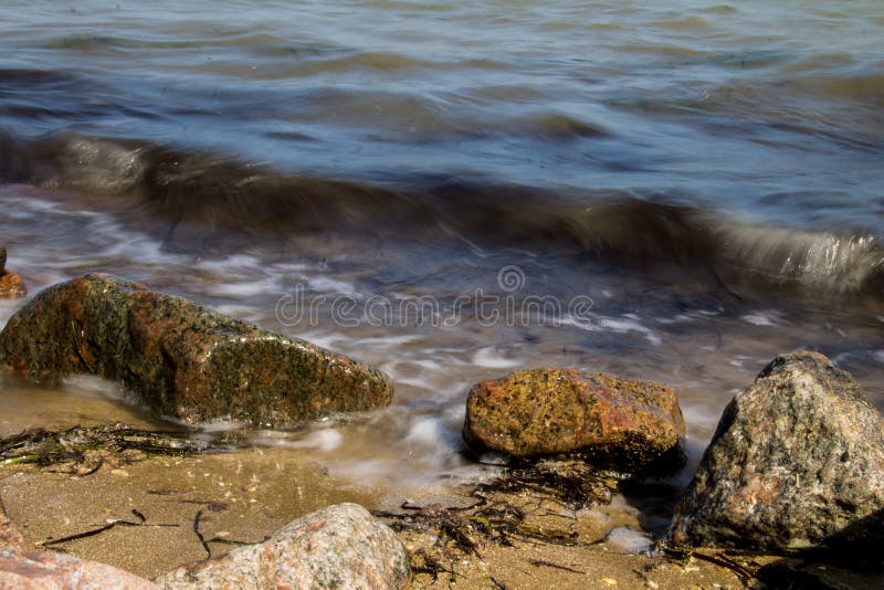 Sea Waves Splashing Over Rocks Stock Photo - Image of beautiful, nature ...