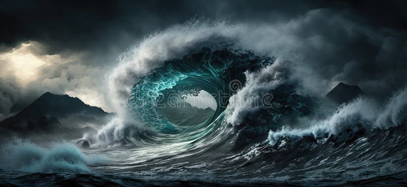 Huge Storm Waves Stock Illustrations – 252 Huge Storm Waves Stock ...