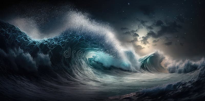 Sea Waves in a Storm stock illustration. Illustration of beach - 270206372