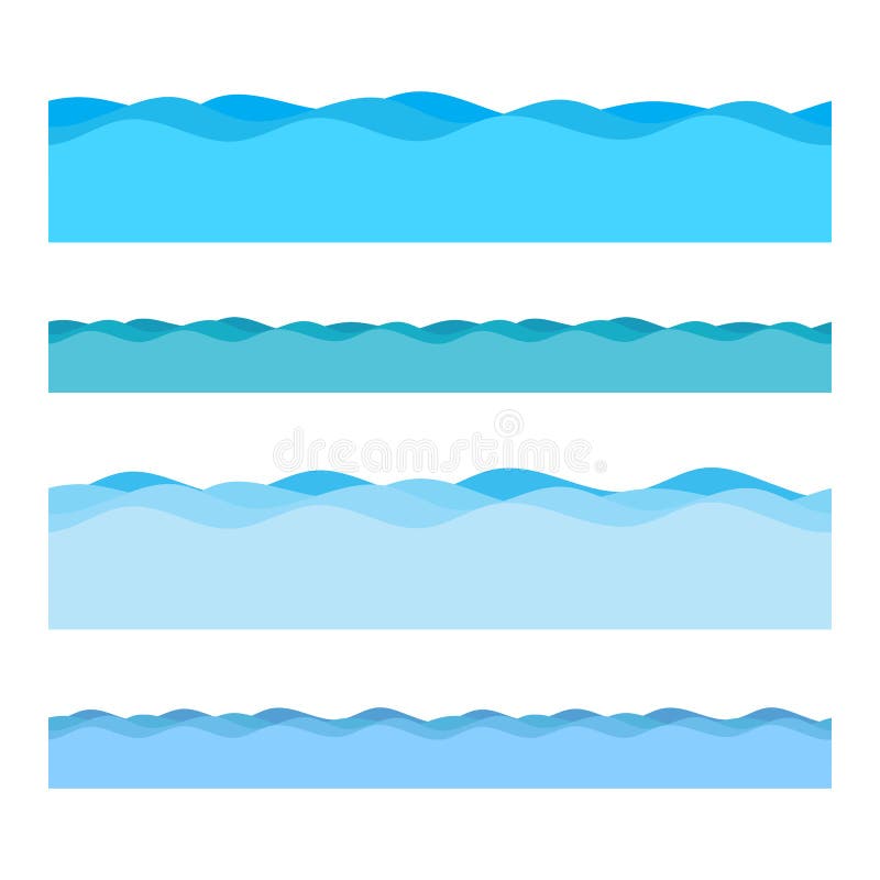 Sea Waves Vector Design Illustration Isolated on White Background Stock ...