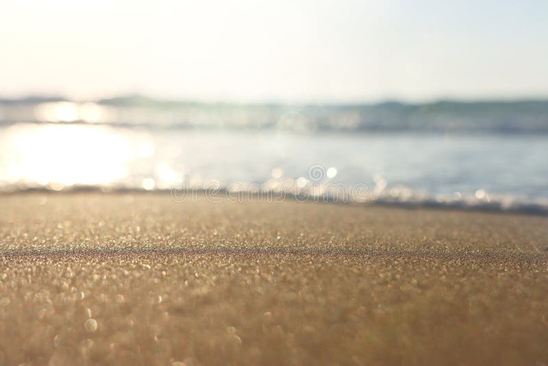 Sea Waves and Warm Sunset Light, Calm and Relaxing Sandy Beach Stock ...