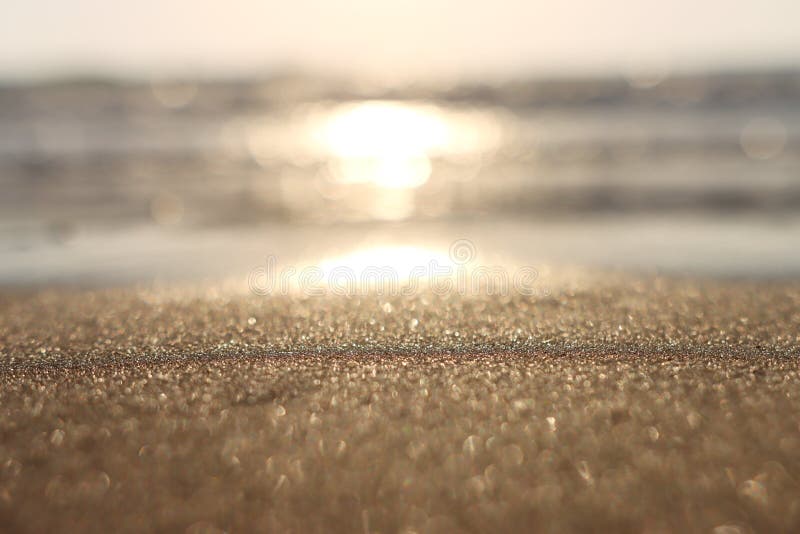 Sea Waves and Warm Sunset Light, Calm and Relaxing Sandy Beach Stock ...