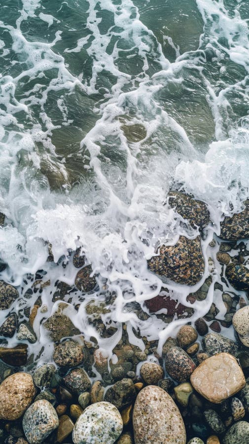 Sea Waves Washing Over Pebble Beach Stock Photo - Image of coast ...