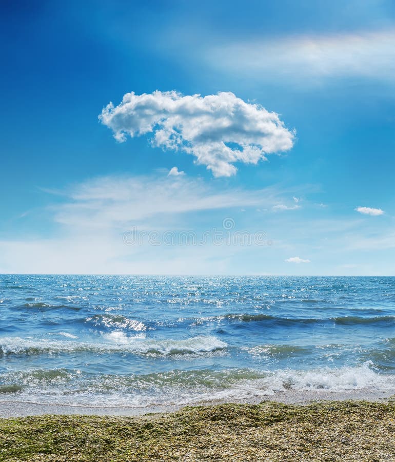 Blue sea and cloud on sky stock photo. Image of cloud - 57713130