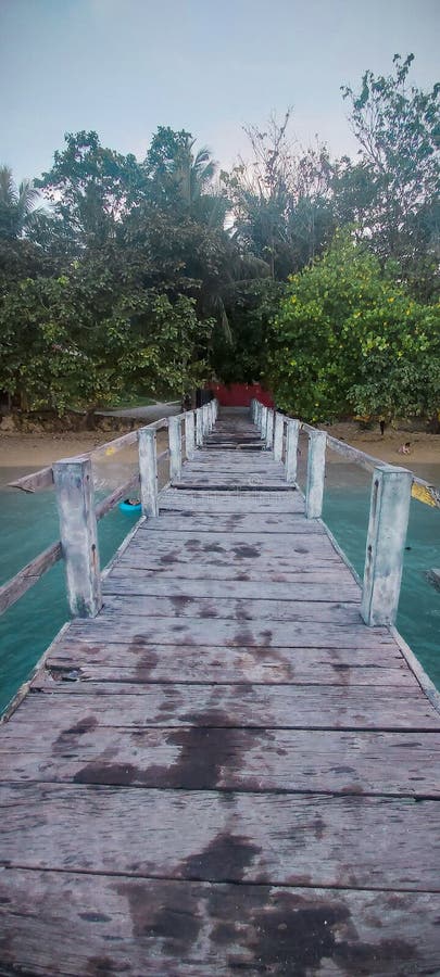 Sea ??and Wharf in Poso City Stock Photo - Image of wall, boardwalk ...