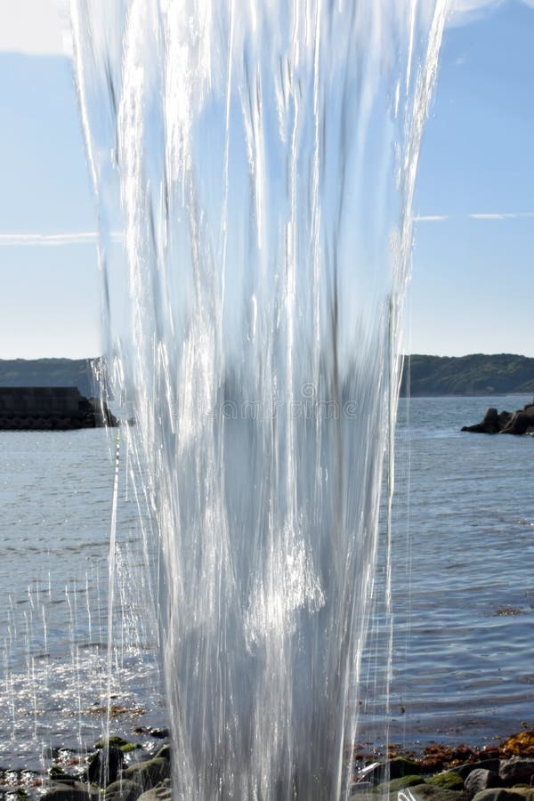 The Sea Which Can Be Seen from the Inside of a Waterfall Stock Photo ...